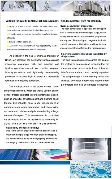Vtsyiqi Touch Screen Automatic Interfacial Tensiometer Surface Tension