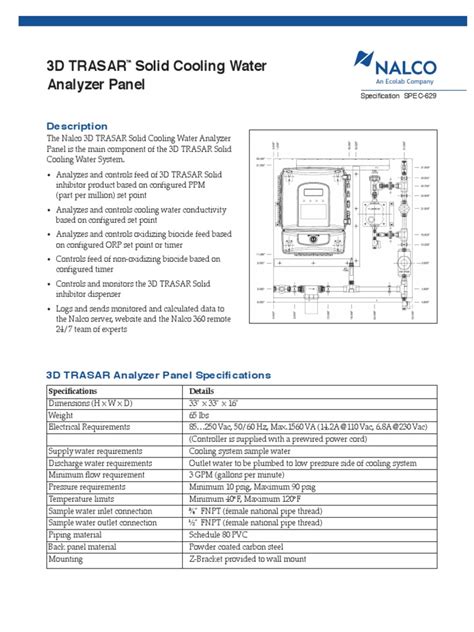 3d Trasar Solid Cooling Water Analyzer Panel Description Pdf Relay