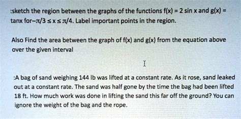 Solved Sketch The Region Between The Graphs Of The Functions Flx 2