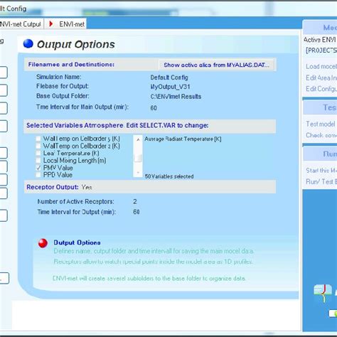 Output Options Screen Envi Met Download Scientific Diagram