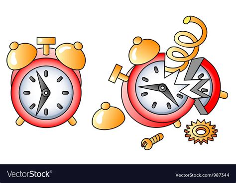 Broken Clock Royalty Free Vector Image Vectorstock