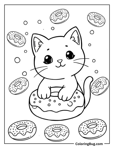 30 Kawaii Cat Coloring Pages Free Printable Pdfs