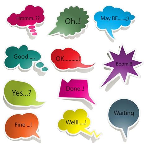 Premium Vector Pack Of Speech Bubbles Sketches Colourful Speech Bubbles With Different Expressions