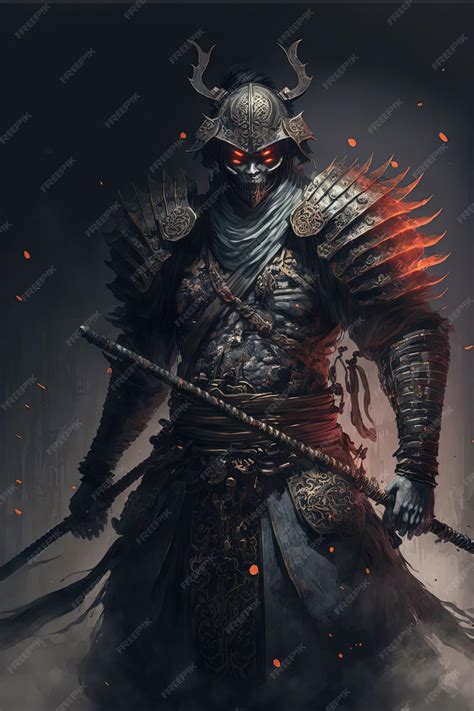 Premium Photo Ghost Warrior Samurai In Heavy Armour Ronin Samurai