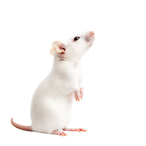 Cute White Mouse Standing Sideways With Alert Expressind Soft Fur 59884867 Png