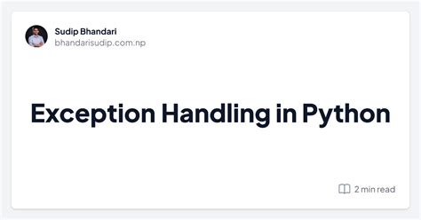 Exception Handling In Python