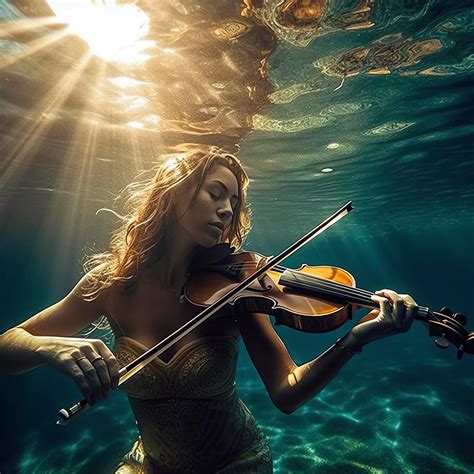 Mermaid Play Violin Underwater Digital Art By Vladyslav Zelisnkyi