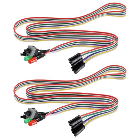 EMSea PCS PC Power Switch Button Cable Desktop Computer Case Motherboard On Off Reset HDD