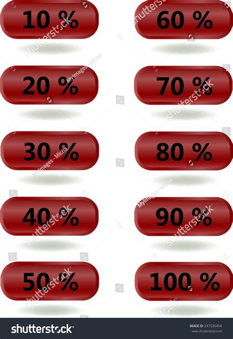 Set Percentage Labels Vector Image Red Stock Vector Royalty Free 247536454 Shutterstock