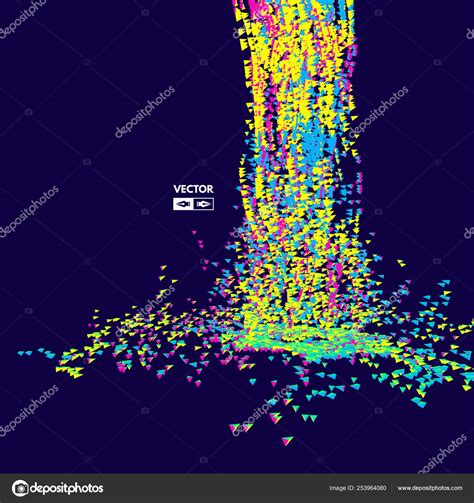 Array With Dynamic Emitted Particles Futuristic Design Abstract