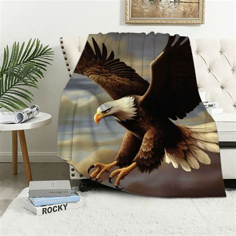Aristuring Eagle Blanket Bald Eagle Plush Throw Blanket Super Soft Cozy