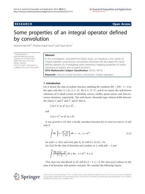 Pdf Mathematics Subject Classification 30c45 30c10