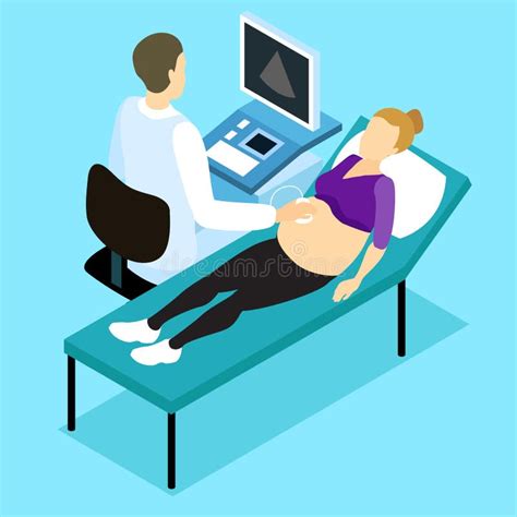 Pregnancy Ultrasound Composition Concept Pregnant Woman With Doctor