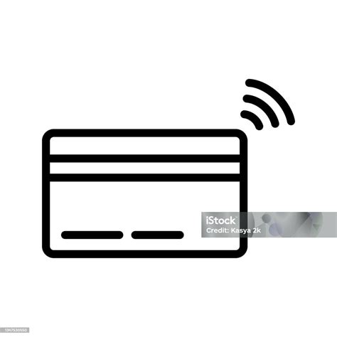 Nfc 지불 플랫 라인 아이콘 비접촉식 무선 급여 기호 로고 모바일 컨셉 및 웹 디자인 스토어를 위한 개요 사인 Brand
