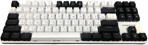 Игровая клавиатура VOROTEX K87S Red Switch, белый/розовый, русская ...