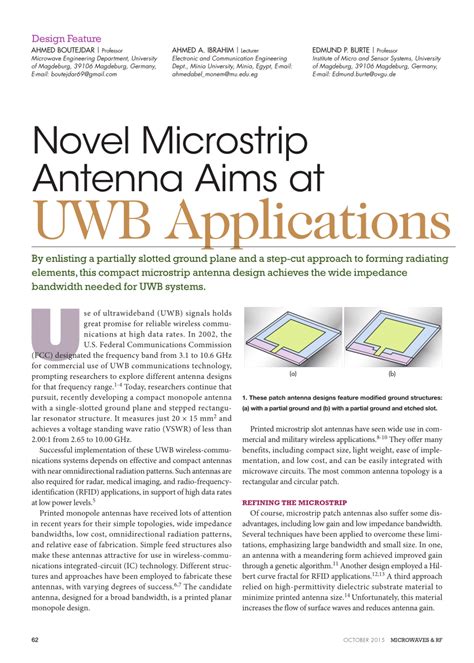 Pdf Novel Microstrip Antenna Aims At Uwb Applications