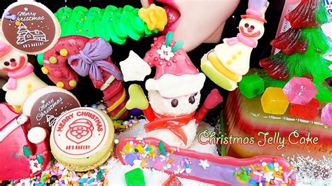 Asmr Homemade Dessert 직접만든 젤리케이크 눈사람젤리 머랭쿠키 마카롱 먹방mukbang