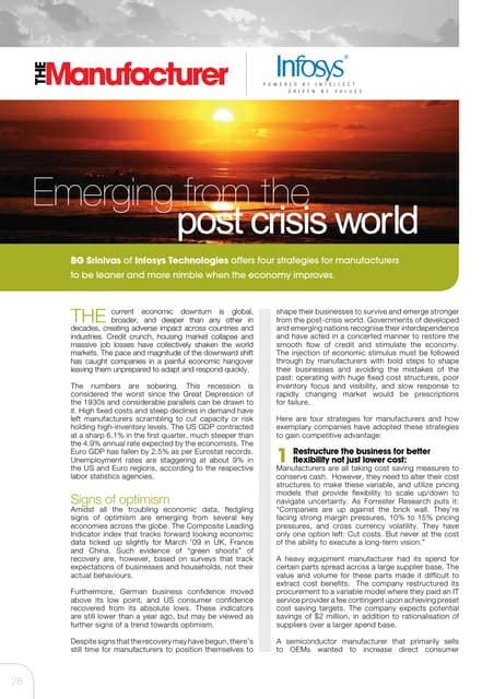 Infosys Manufacturing Industry Restructuring It Infrastructure