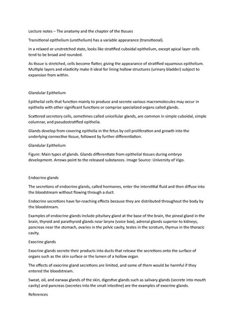 Lecture Notes The Anatomy And The Chapter Of The Tissues In A Relaxed Or Unstretched State