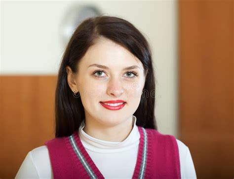 Portrait Of Ordinary Girl Stock Image Image Of Brunette 48169099