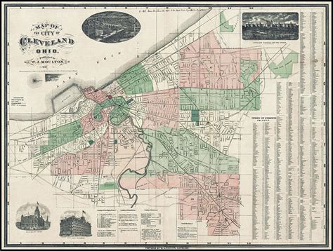 Cleveland Ohio Vintage City Map 1881 Photograph By Carol Japp Fine