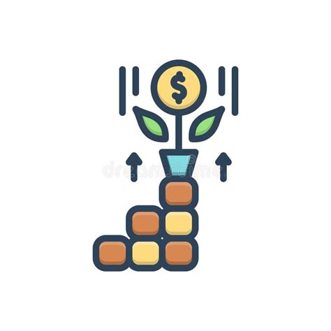 Color Illustration Icon For Grow Increase And Saving Stock