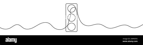 Continuous Editable Drawing Of Traffic Light Traffic Light In One Line