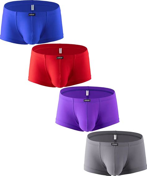 Ikingsky Mens Breathable Bulge Boxer Briefs Sexy Low Rise Pouch Shorts