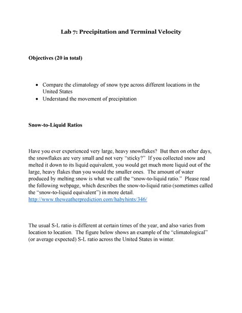 Lab 7 Geography Lab Of Gender And Sex Ology Lab 7 Precipitation And Terminal Velocity