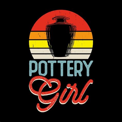 Premium Vector Pottery Girl Funny Ceramic Artist Retro Vintage