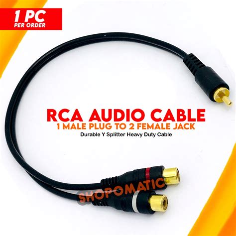 🟧high Quality Rca Audio Cable Y Adapter Splitter 1 Male Plug To 2