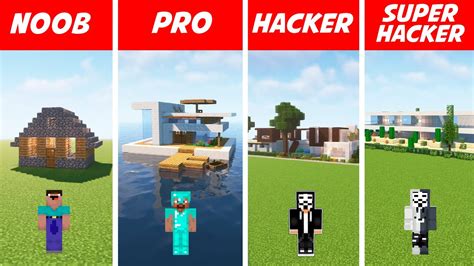 Minecraft NOOB Vs PRO Vs HACKER Vs SUPER HACKER Animation YouTube