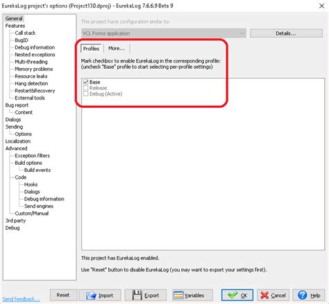 compiling your project with and without eurekalog eurekalog documentation