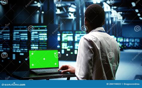 Chroma Key Laptop Server Scan Stock Footage Video Of Maintenance Database