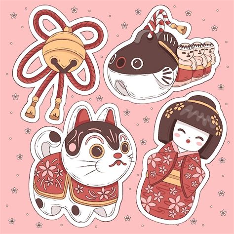 Free Vector Hand Drawn Japanese Sticker