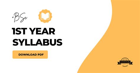 Bsc 1st Year Syllabus Free Download Pdf Updated 2025