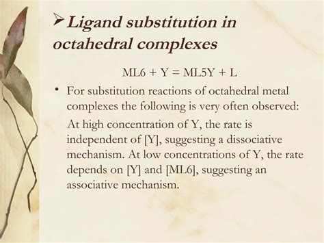 Ligand Substitution Reactions Ppt