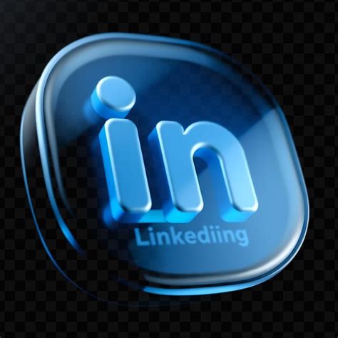 Linkedin Logo With 3d Render Blurred Glass Material Subtle Glow Linkedin Logo With 3d Render Blurred Glass Material Subtle Glow