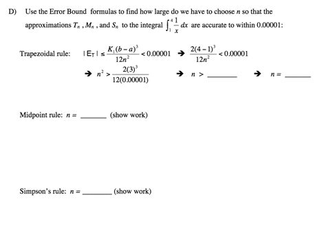 Solved Use The Error Bound Formulas To Find How Large Do We Chegg Com