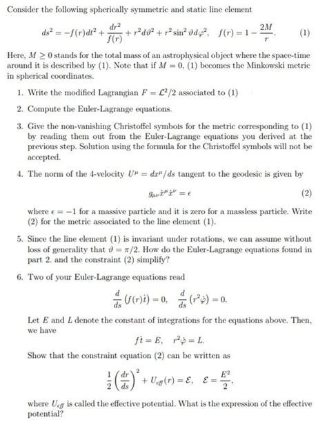 Consider The Following Spherically Symmetric And