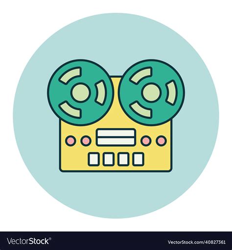 Nostalgic Vintage Bobbin Tape Player Recorder Vector Image