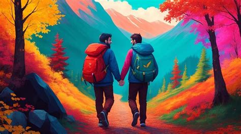 Premium Ai Image Two Friends Walkin A Forest In Friendship Day