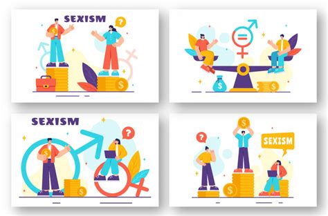 12 Sexism Men And Women Illustration Masterbundles