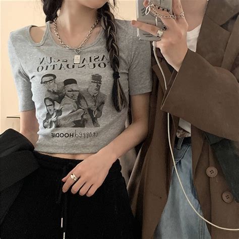 완츄 사운티오 어깨 트임 반팔 티셔츠 Tt4229 위시버킷