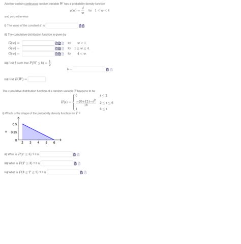 Solved Another Certain Continuous Random Variable W Has A Chegg