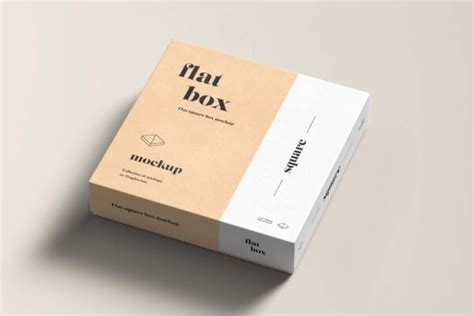 015 8款方形天地盖产品包装纸盒设计展示样机psd模板素材 Flat Square Box Mockup 果觅网（gooodme）