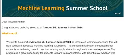 avidi vasanth kumar on linkedin machinelearning ai amazonmlsummerschool2024