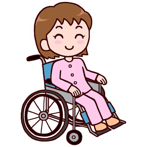 車椅子の女の子 カラー 車椅子5 介護医療 無料イラスト素材