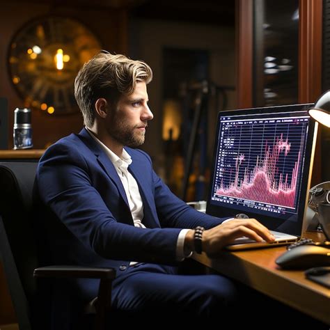 Premium Ai Image Manager Working In The Office At Two Monitors