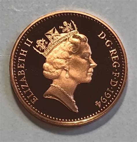 Great Britain 1 Penny 1994 Portcullis Queen Elizabeth Ii Proof £1